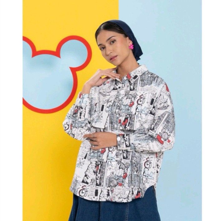 Mickey shirt by geulis, Fesyen Wanita, Muslim Fashion, Atasan di Carousell