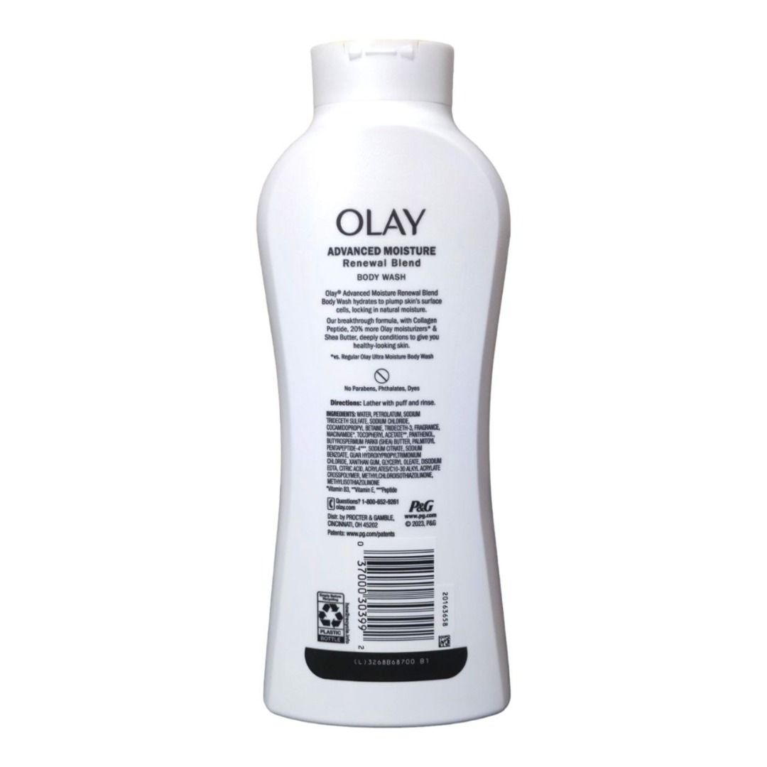 Olay Advanced Moisture Renewal Blend Body Wash with Collagen Peptide ...