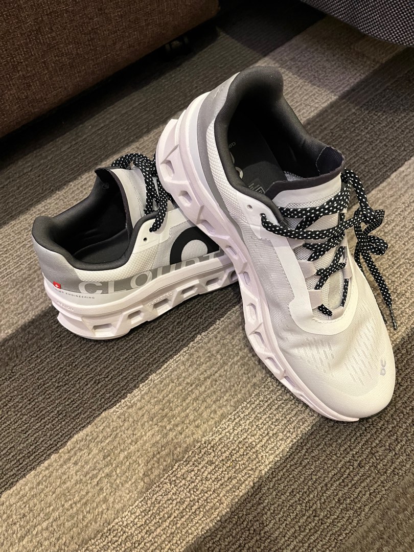 On Cloudmonster 1 White shoes running, Women's Fashion, Footwear ...