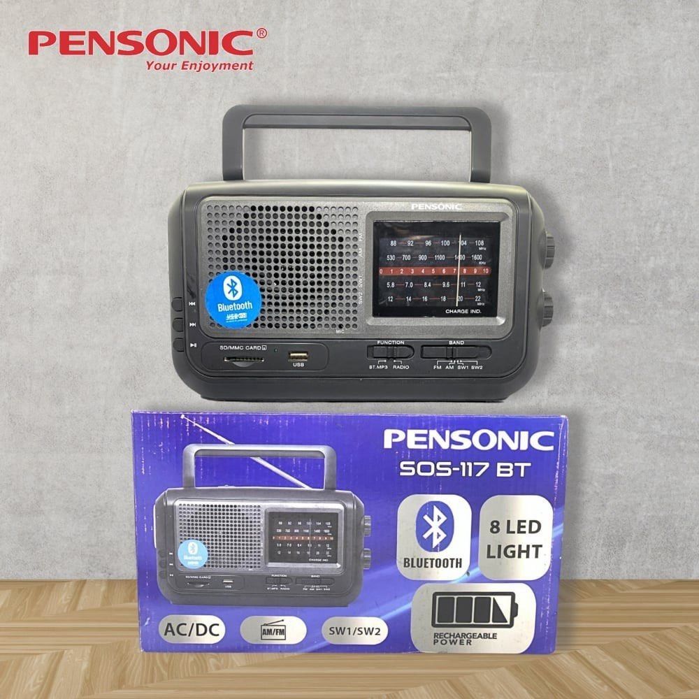 PENSONIC SOS-117 BT AC/DC Potable AM/FM/Bluetooth Rechargeable Radio ...