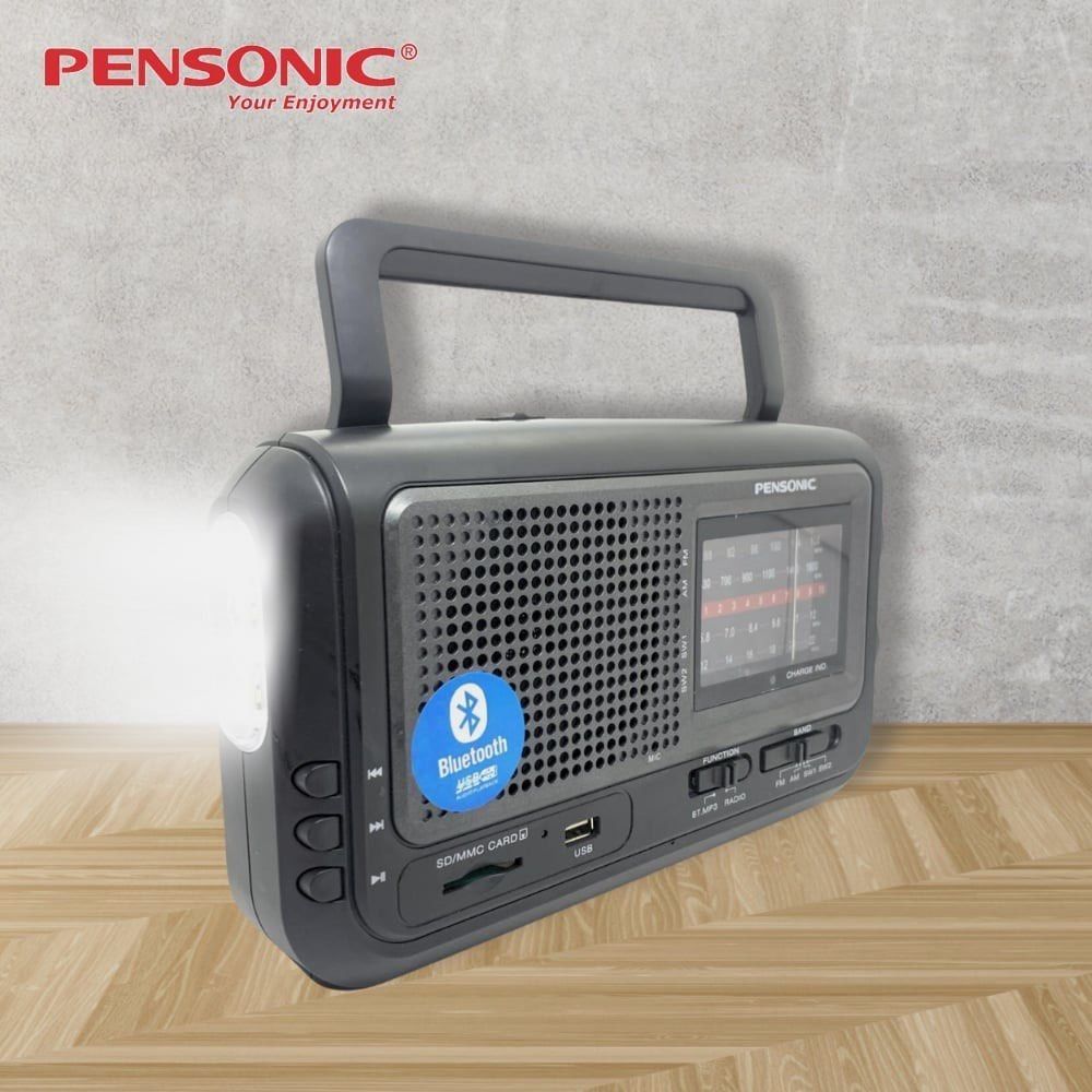PENSONIC SOS-117 BT AC/DC Potable AM/FM/Bluetooth Rechargeable Radio ...