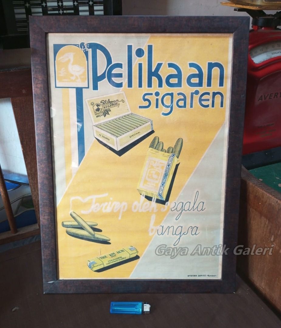 Reklame Iklan Antik era 1930an Original PELIKAN SIGAREN, Antik, Lainnya ...