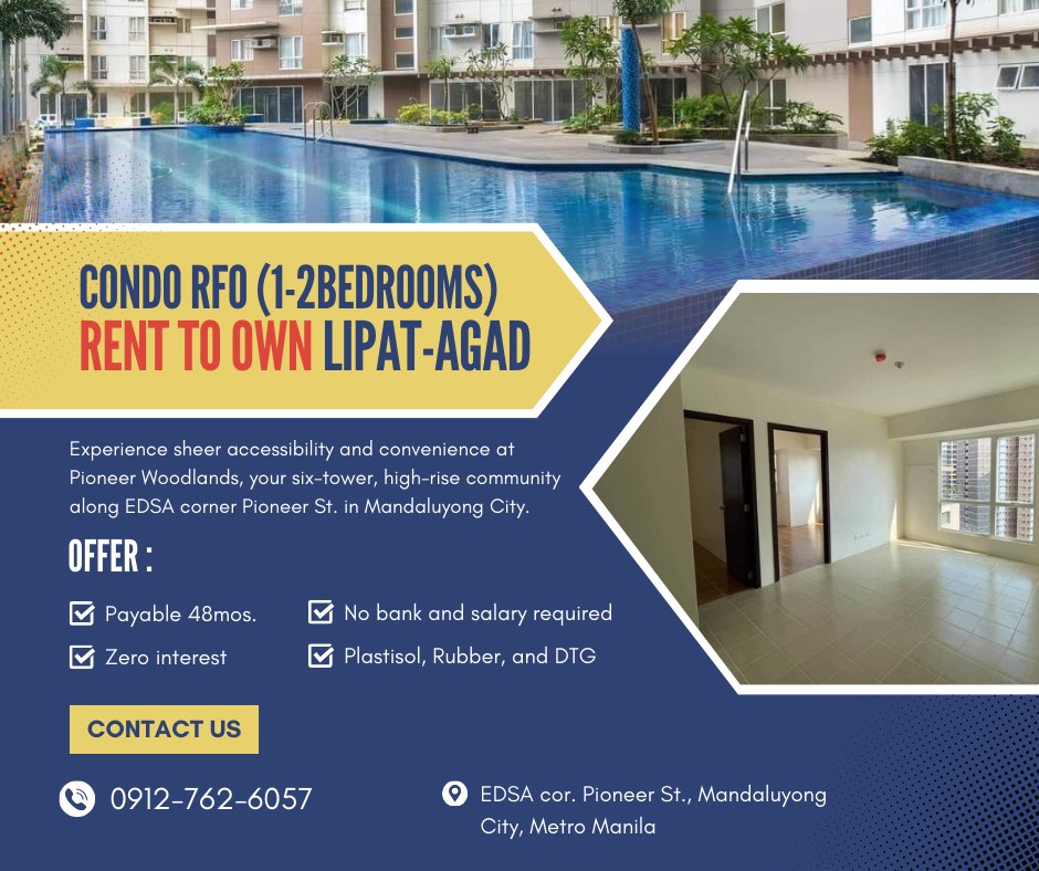 Save 1.5m Today! Condo 2Br 50Sqm Pioneer RENT TO OWN MANDALUYONG EDSA ...