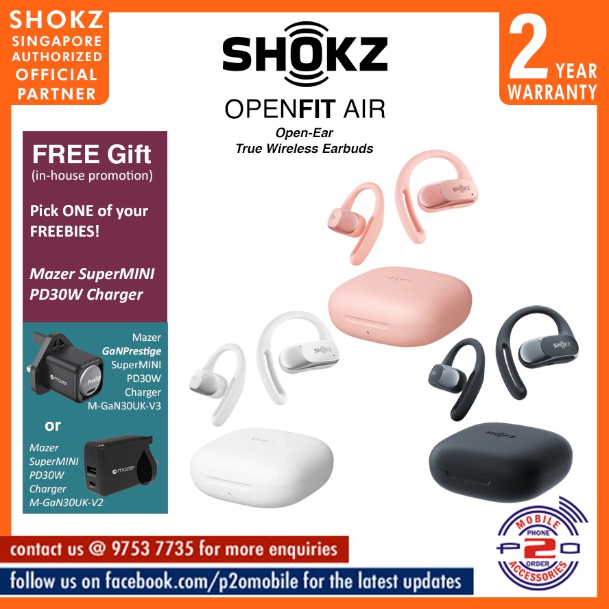 Shokz OpenFit Air Open-Ear True Wireless Earbuds, Audio, Earphones on ...