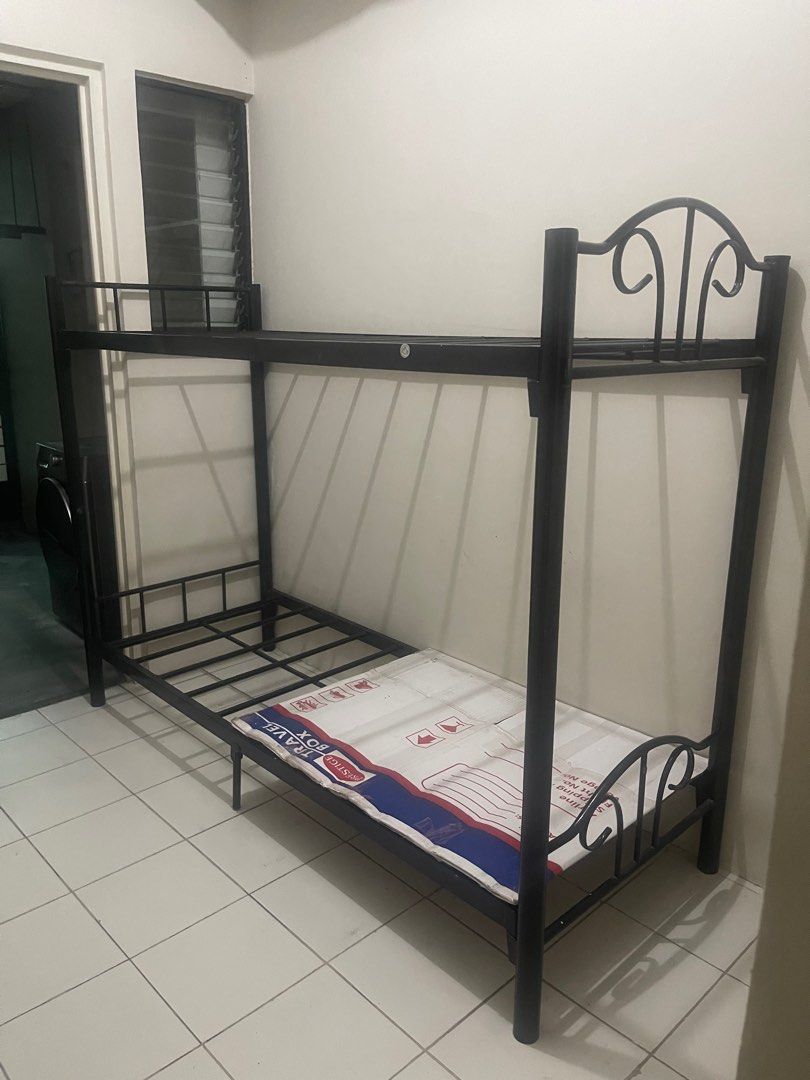 Steel Double Deck Frame Single, Furniture & Home Living, Furniture, Bed ...