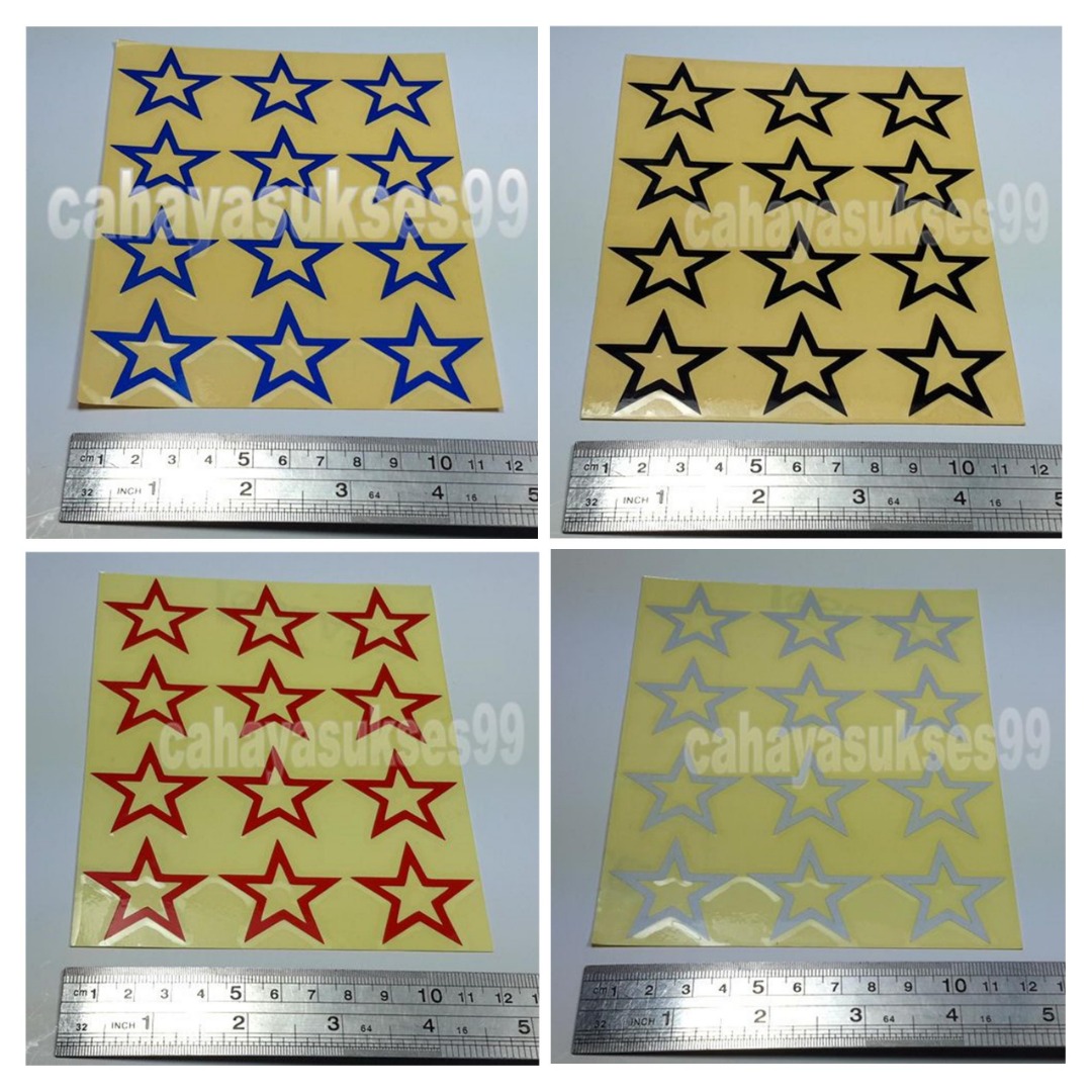 Sticker Label Bintang Size 3,5cm Stiker Tangki Motor Stiker Helm Stiker ...