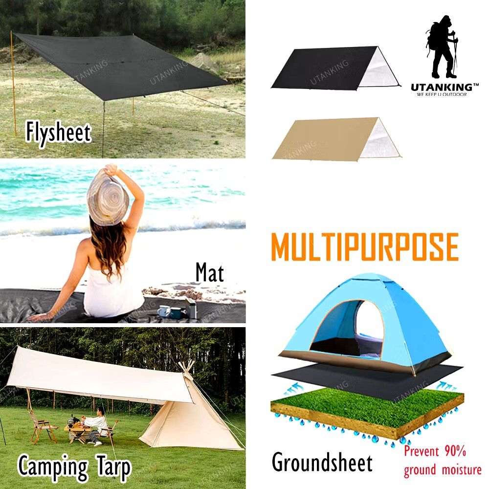 Ultralight Weight Flysheet Waterproof Groundsheet Camping Tarp Shelter ...