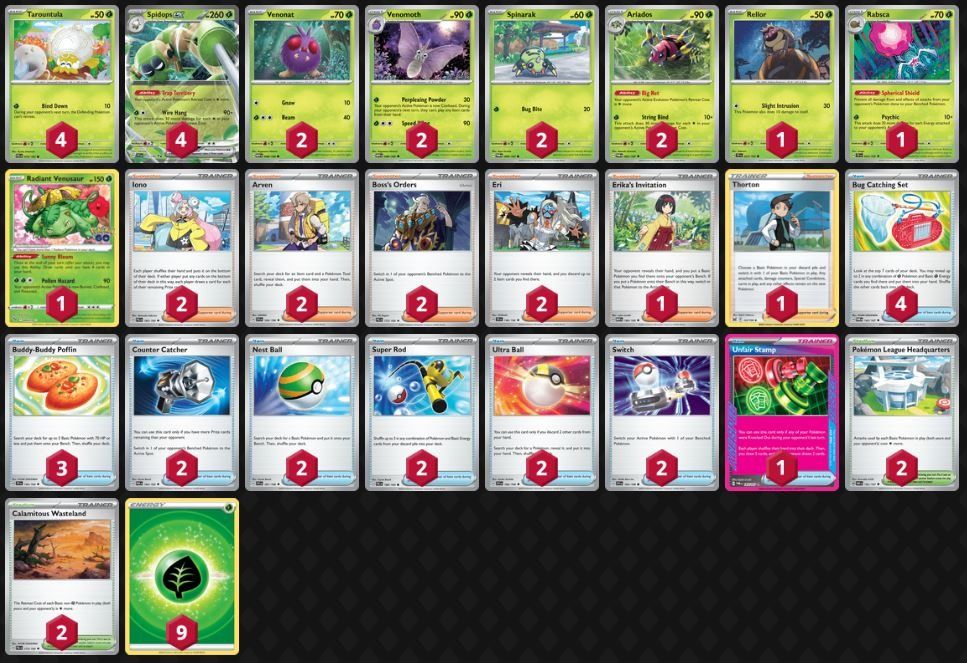 [Updated for Twilight Masquerade] Pokemon TCG Venomoth Spidops ex Deck ...
