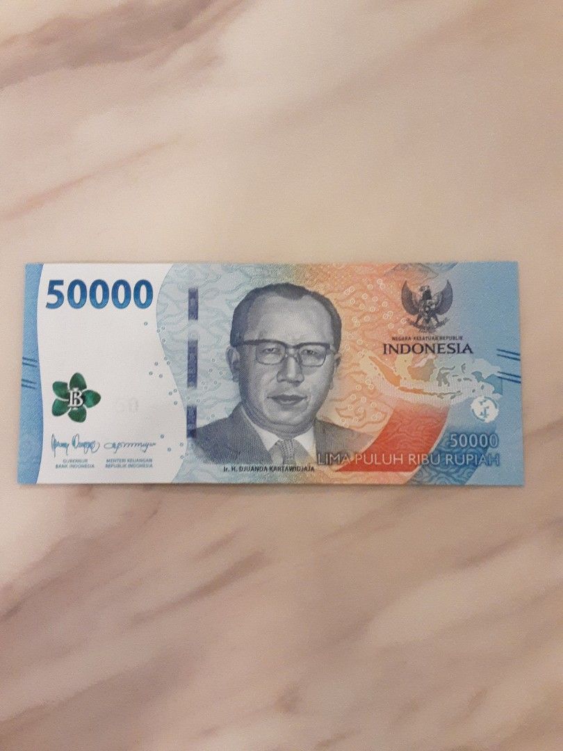 2022 Indonesia 50000 Rupiah with nice number note, Hobbies & Toys ...