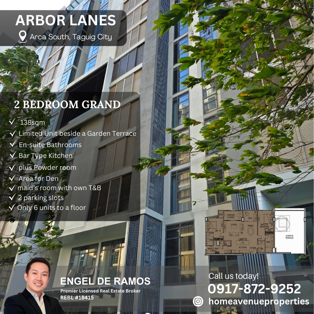 Arbor Lanes at Arca South, Limited 2 Bedroom Grand Unit FOR SALE ...