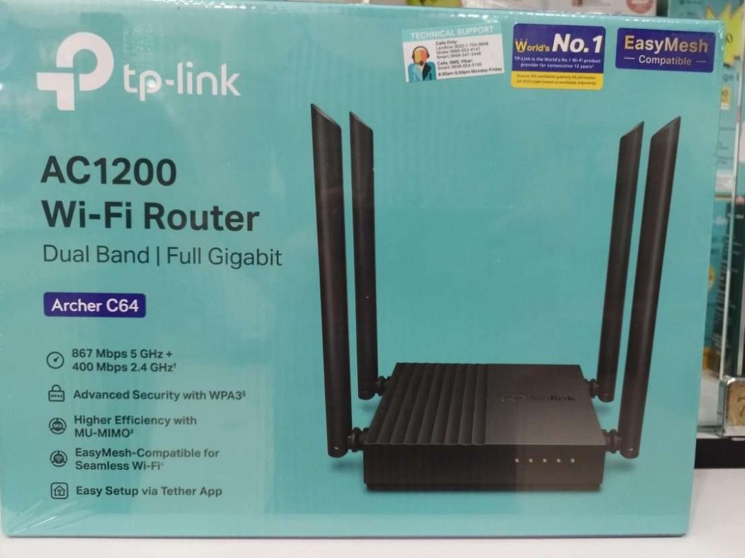 Archer C64 AC1200 Wireless MU-MIMO WiFi Router, TV & Home Appliances ...