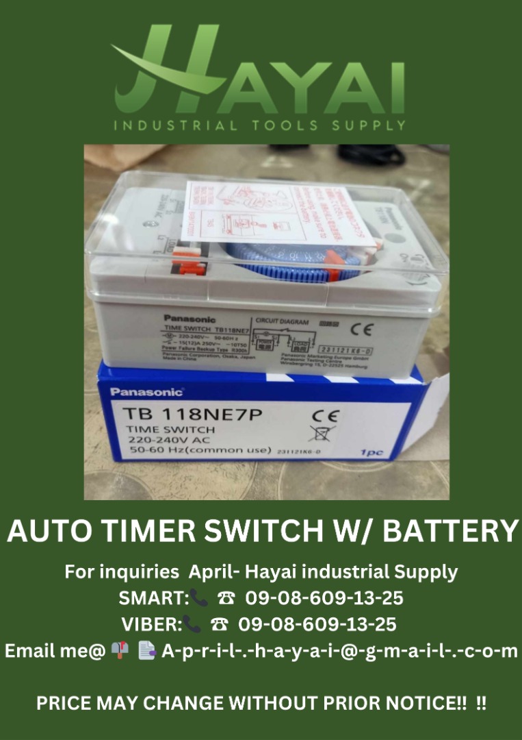 Auto timer switch with battery, Commercial & Industrial, Construction ...