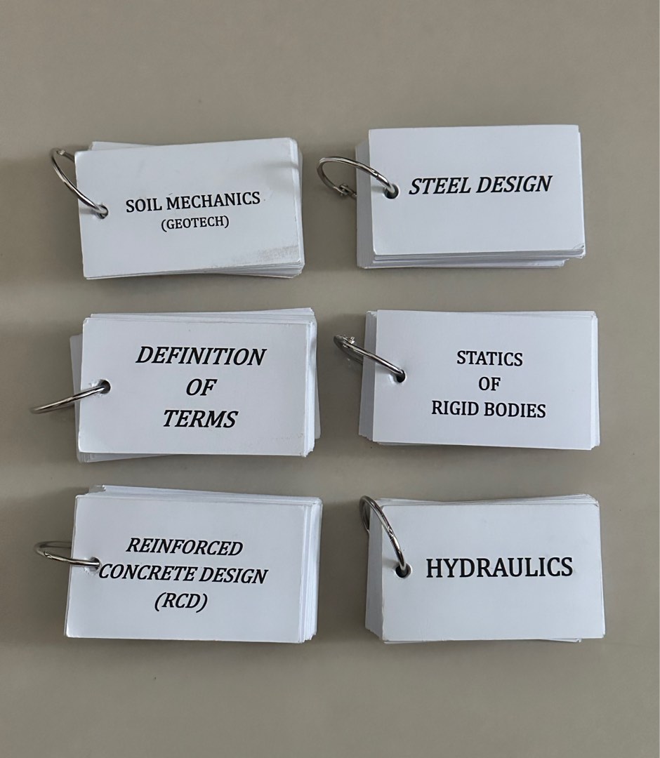 Civil Engineering Boards Flashcards, Hobbies & Toys, Stationary & Craft ...