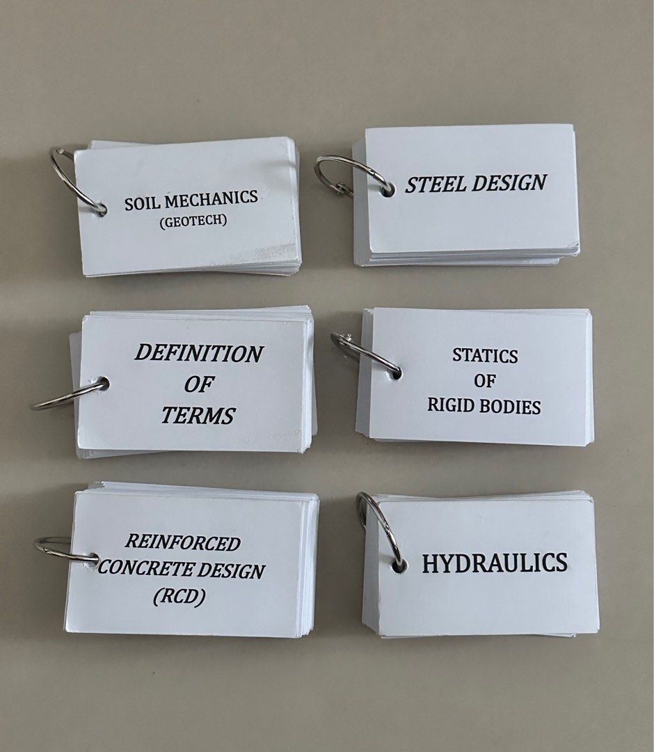 Civil Engineering Boards Flashcards, Hobbies & Toys, Stationary & Craft ...