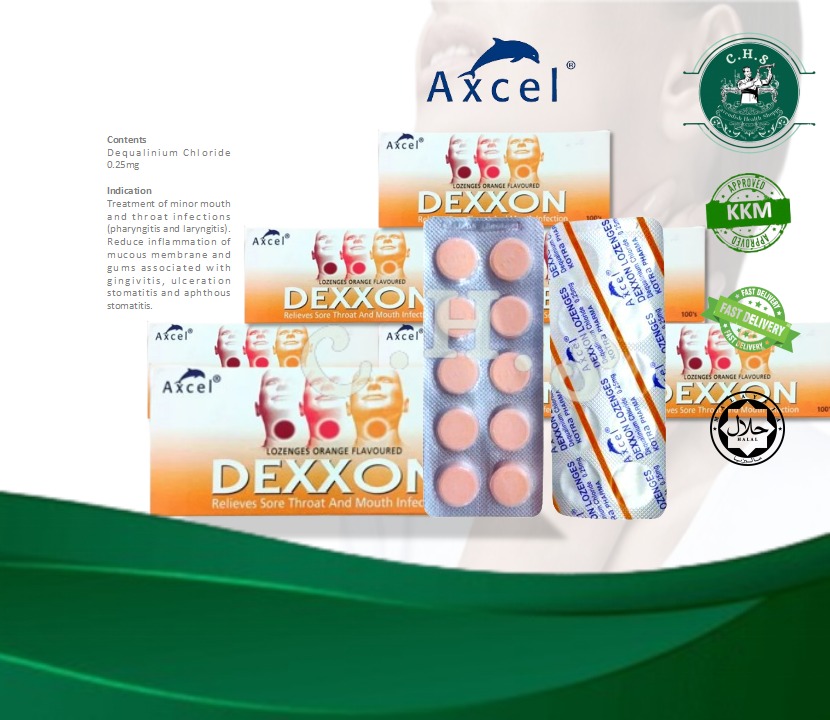 DEXXON LOZENGES AXCEL 10s ( strip ), Health & Nutrition, Health ...