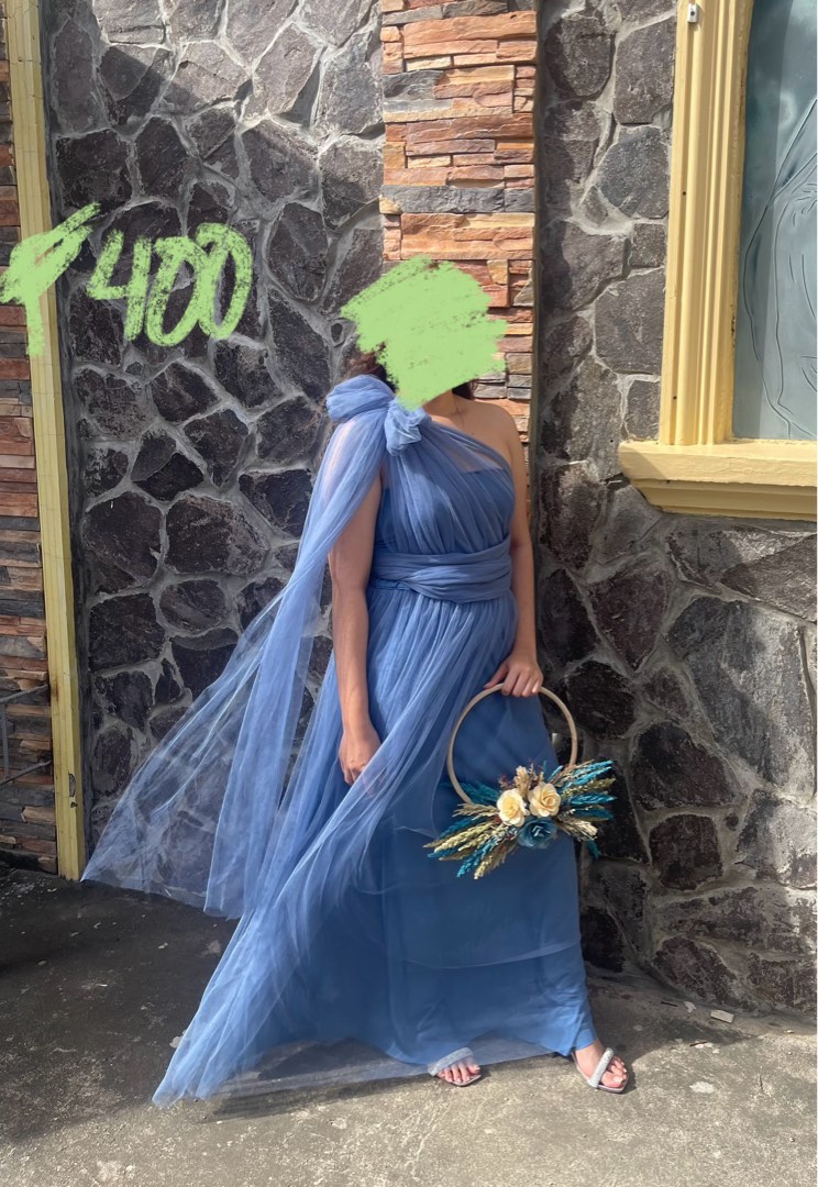 Dusty Blue Infinity Dress, Women's Fashion, Dresses & Sets, Evening ...