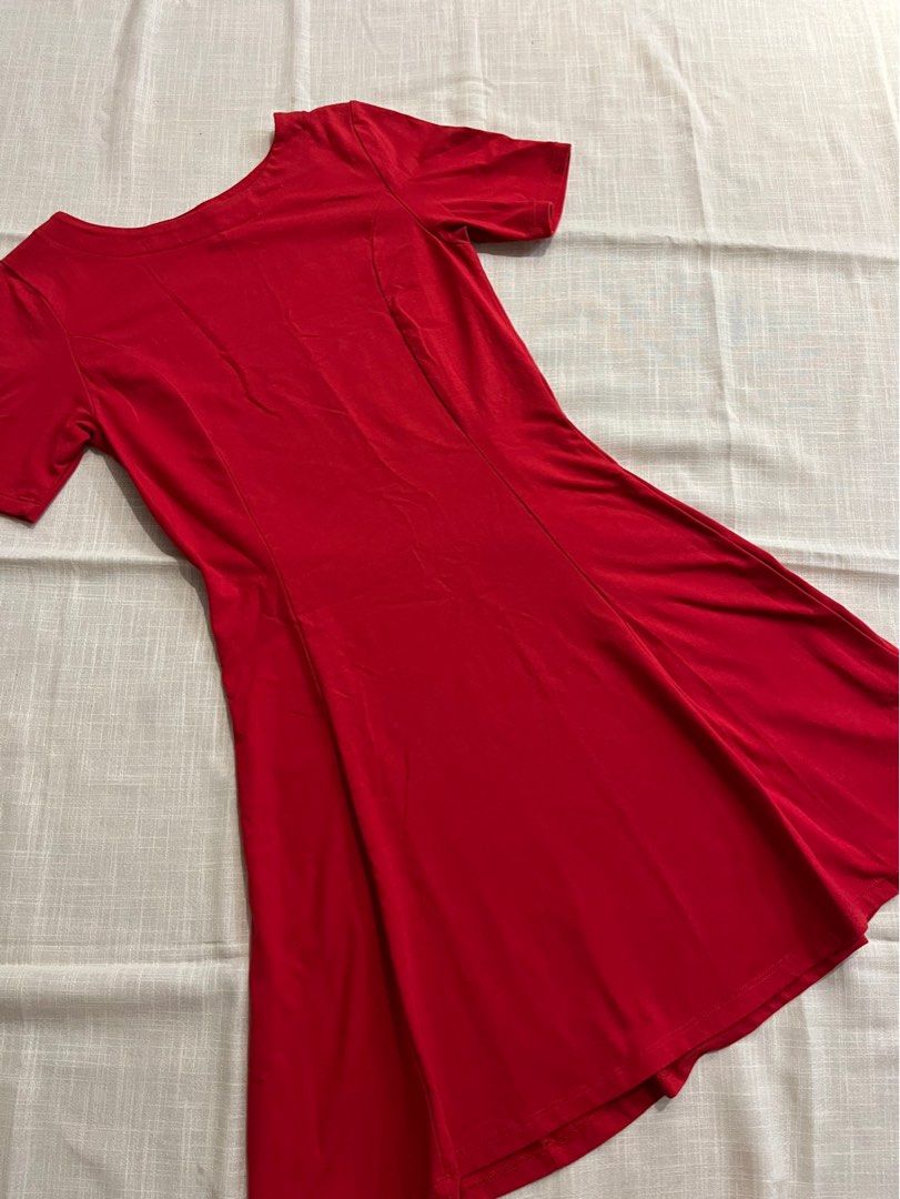 Flowy Red Dress, Women's Fashion, Dresses & Sets, Dresses on Carousell