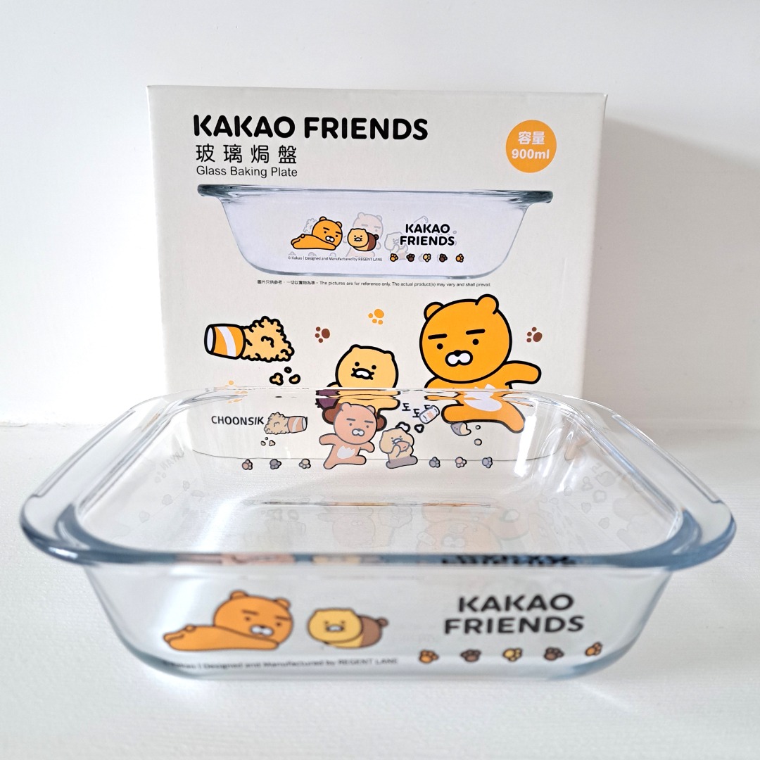 KAKAO FRIENDS 玻璃焗盤 Glass Baking Plate (900ml) 2024年 / Choonsik & Ryan ...