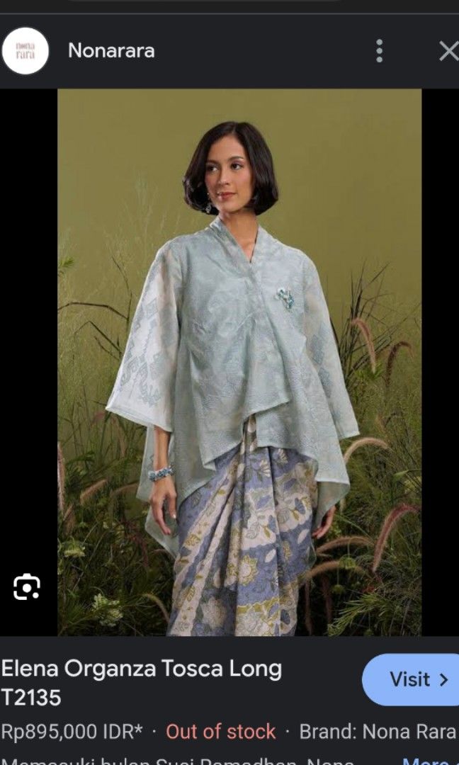 Nona rara elena organza, Fesyen Wanita, Pakaian Wanita, Atasan di Carousell