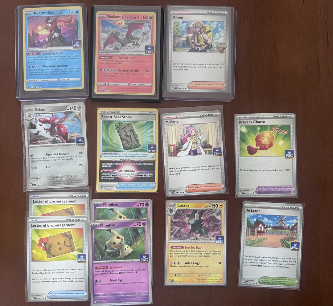 Pokemon Stamped Promos, Gym Promos: Charizard, Radiant Greninja, Arven ...