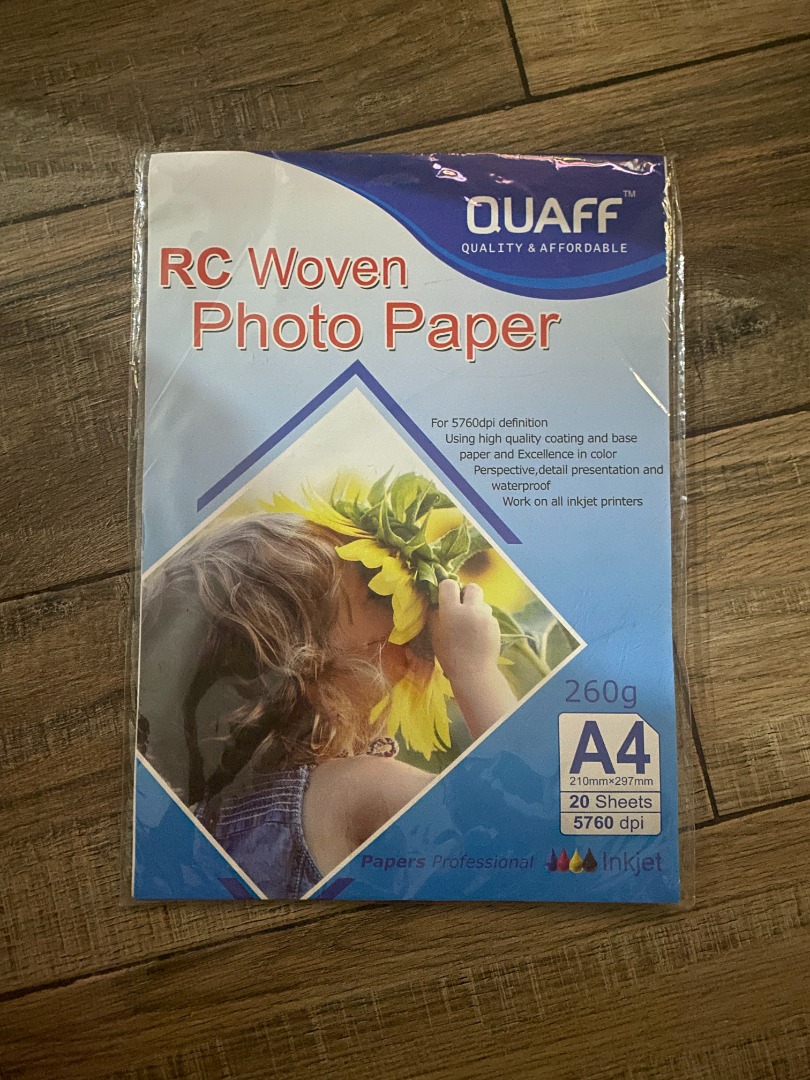 RC Woven Photo Paper A4 260g - 11 sheets left, Hobbies & Toys, Stationary & Craft, Stationery ...