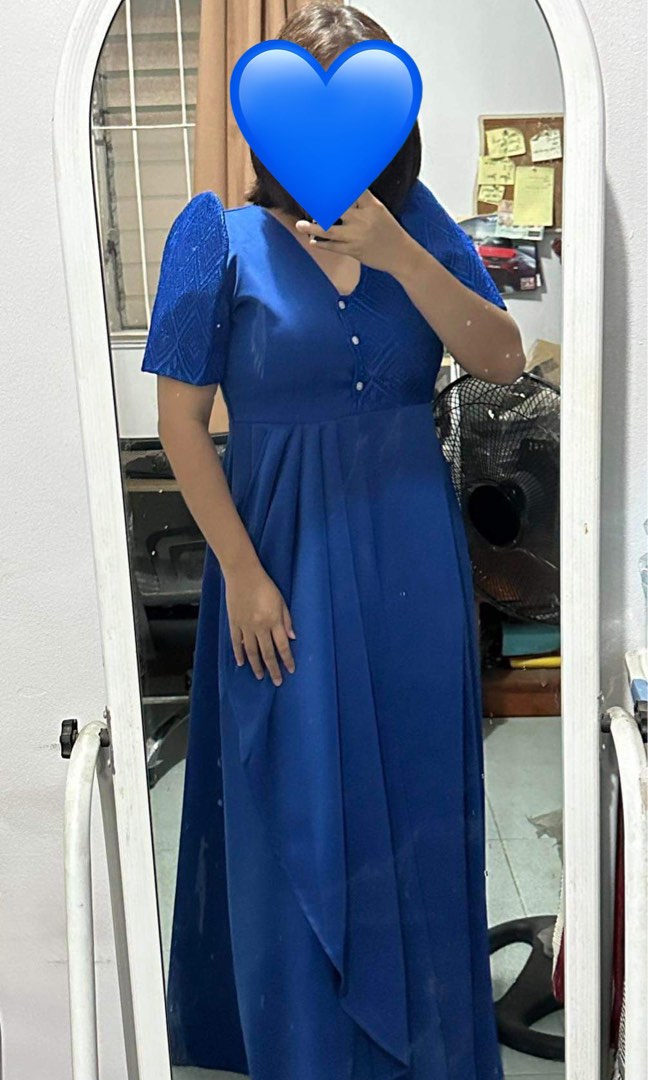 Royal blue filipiniana gown, Women's Fashion, Dresses & Sets, Evening ...