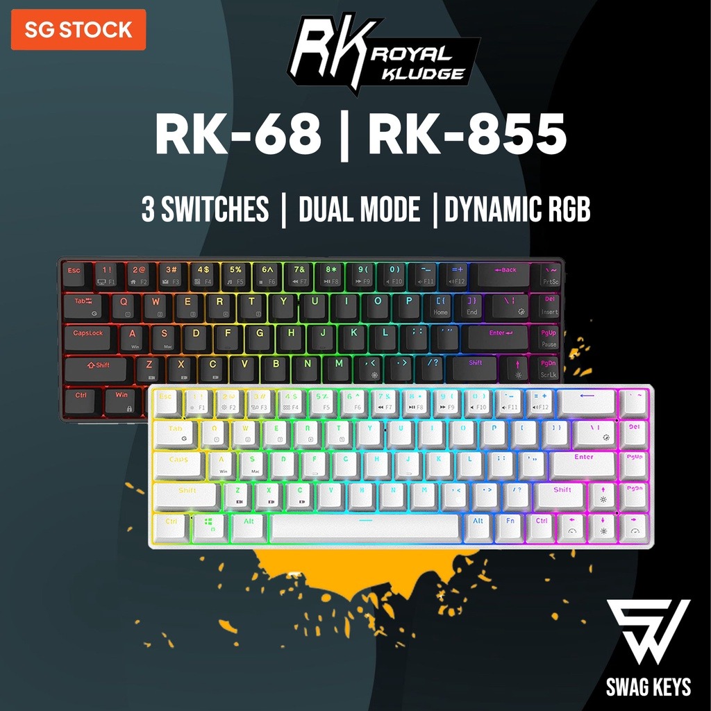 Royal Kludge RK68 G68 65% Bluetooth Wireless Mechanical Gaming Keyboard ...