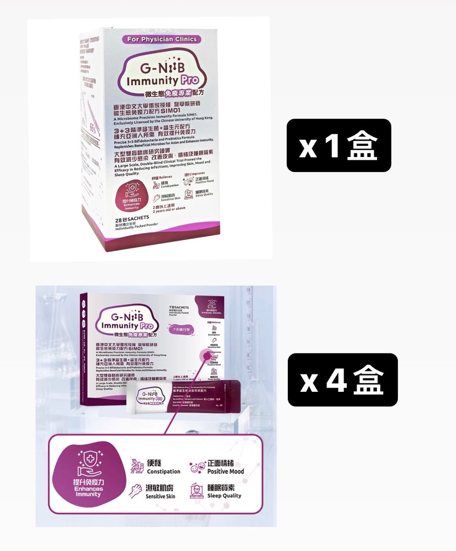 Immunity Pro 免疫專業配方益生菌 28包 【gniib紅色pro】【PRO升級配方】【專業版】[香港中文大學研發] 100億菌落 ...