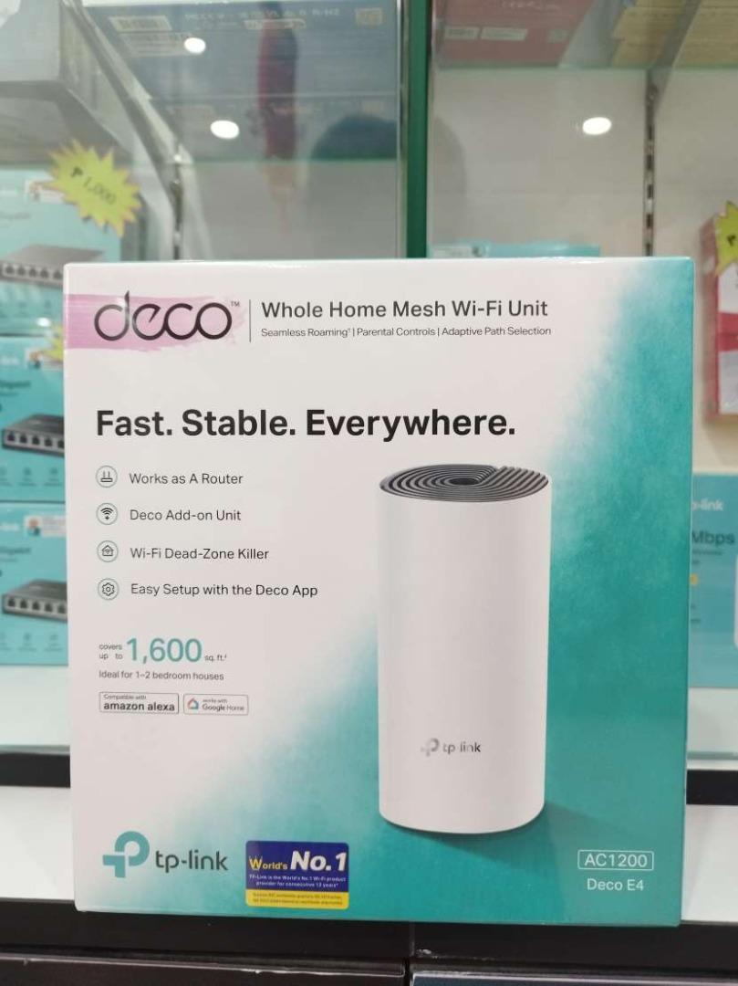 TP-Link Deco E4 (1-pack) AC1200 Whole Home Mesh Wi-Fi System, TV & Home ...