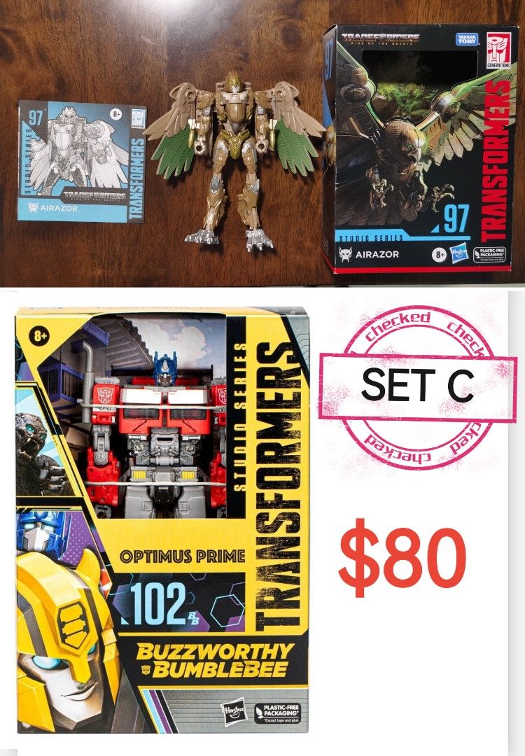 Transformers Studio Series SS 97 Cheetor, SS 98 Airazor, SS 100 Bumblebee, SS 88 Sideways, SS105 ...