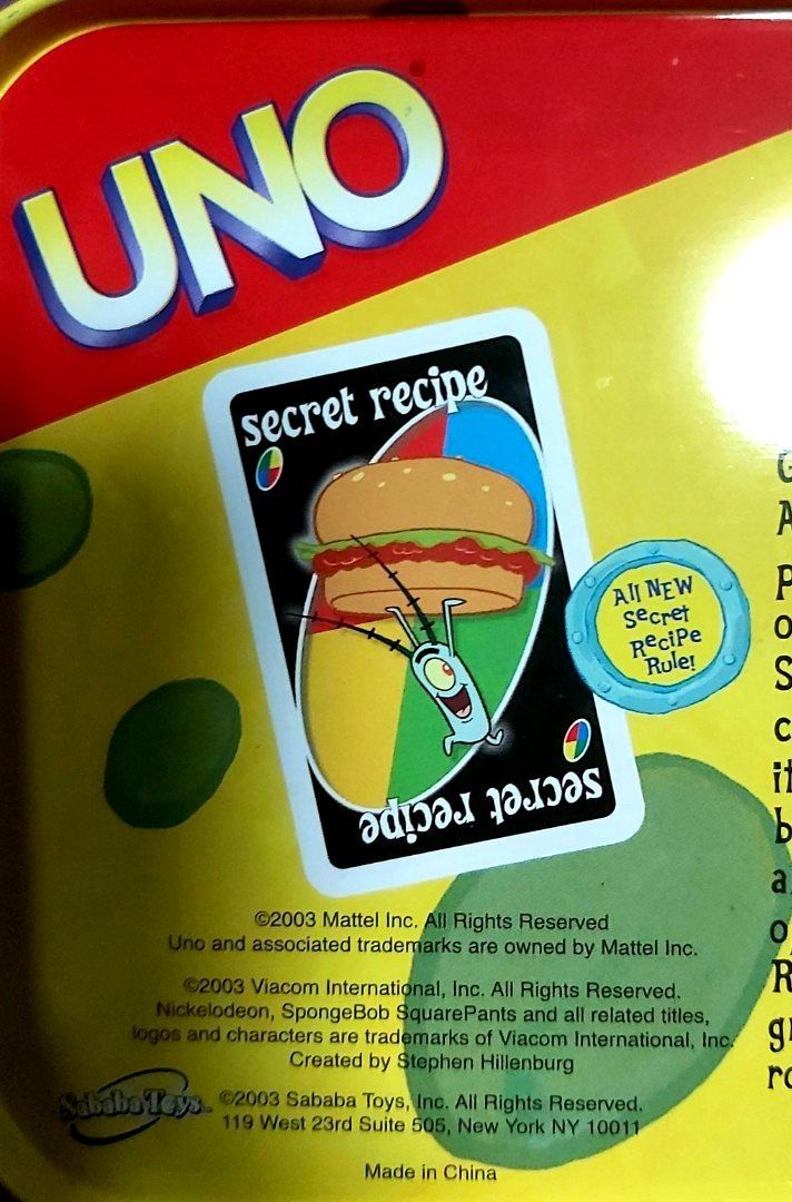️ UNO Spongebob Squarepants Special Edition Card Game, Hobbies & Toys ...