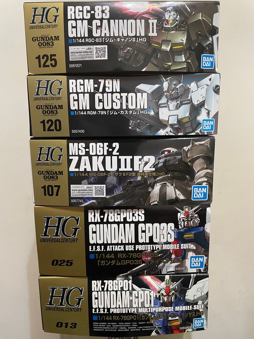 全新 高達 HG 1/144 Gundam 0083 Stardust Memory 星塵回憶 聯邦軍系列 (全五種如圖), 興趣及遊戲, 玩具 & 遊戲類 - Carousell