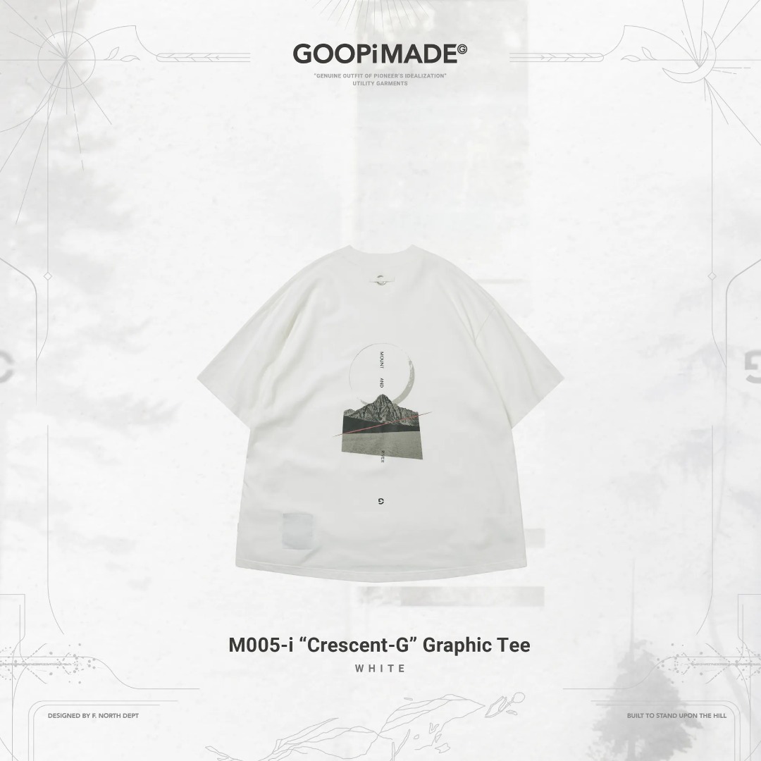 全新現貨 GOOPi M005-i “Crescent-G” Graphic Tee - White 孤僻 GOOPiMADE, 他的時尚 ...