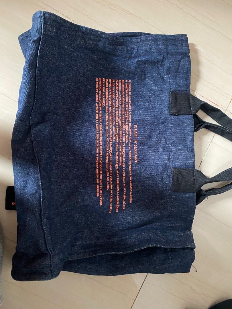 AUTHENTIC STUART BY MCSTUART TOTE JEANS DENIM JUMBO SIZE, Barang Mewah ...