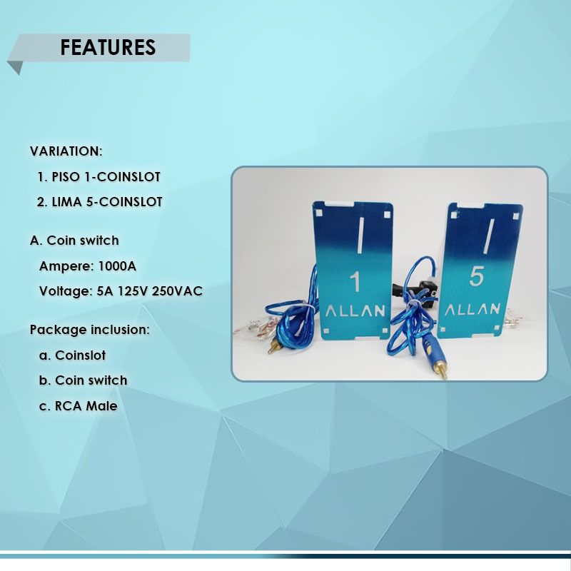 COINSLOT S-TYPE with COIN SWITCH and 1-meter RCA MALE CABLE, BEST FOR ...