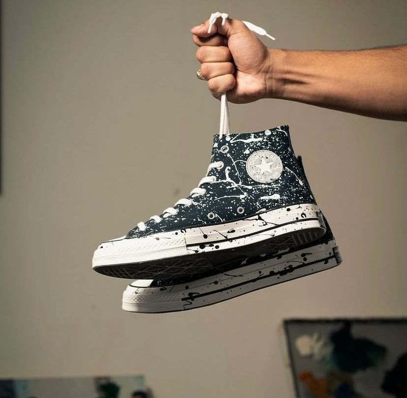 Converse Chuck 70 Paint Spaltter High Black Egret/Original second ...