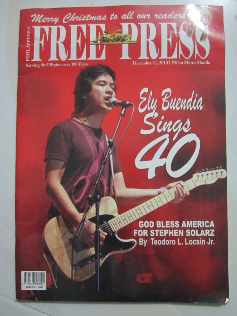 Free Press Philippines Magazine (December 11, 2010 issue) featuring Ely ...