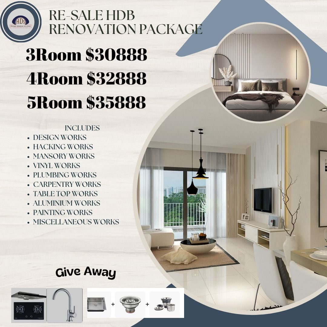 HDB Renovation Package / Kitchen Cabinet Package / BTO Renovation ...