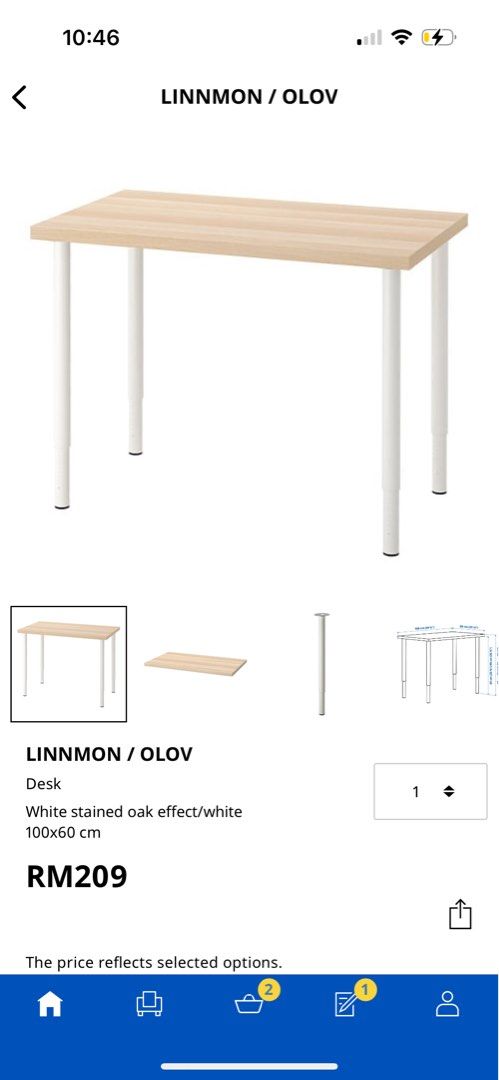 IKEA Linnmon Table, Furniture & Home Living, Furniture, Tables & Sets ...