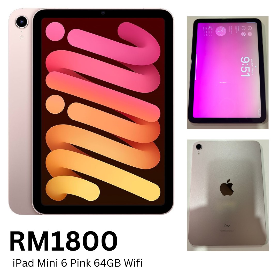 iPad Mini 6 Wifi Pink 64GB, Mobile Phones & Gadgets, Tablets, iPad on ...