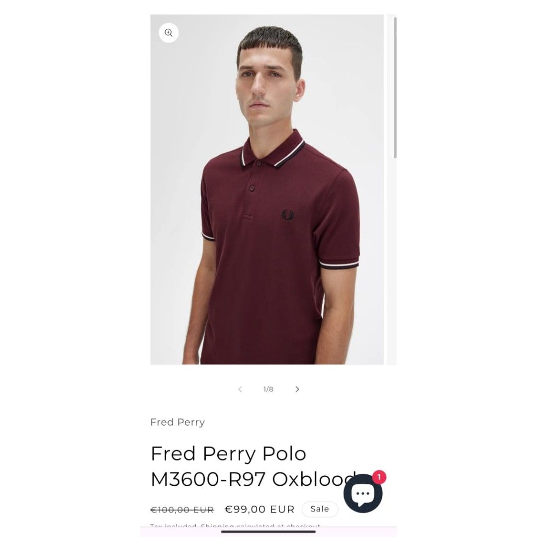 Kaos polo shirt FRED PERRY OXBLOOD Twin Tipped colour maroon original ...