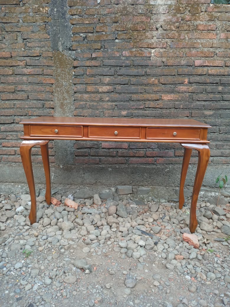 Meja Konsol Kayu Jati dengan 3 laci | Teak Wood Console Table with 3 ...
