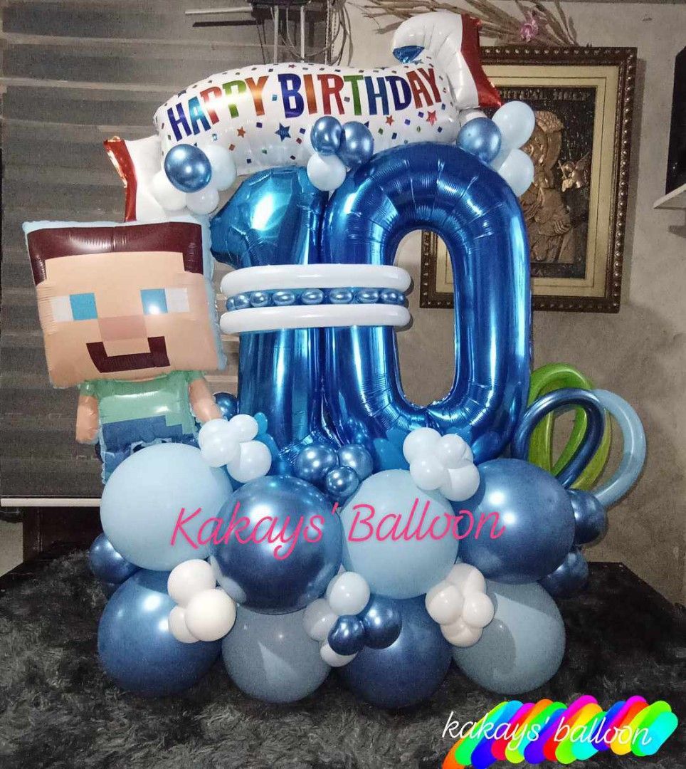 MINECRAFT NUMBER BALLOON MARQUEE, Hobbies & Toys, Stationary & Craft ...