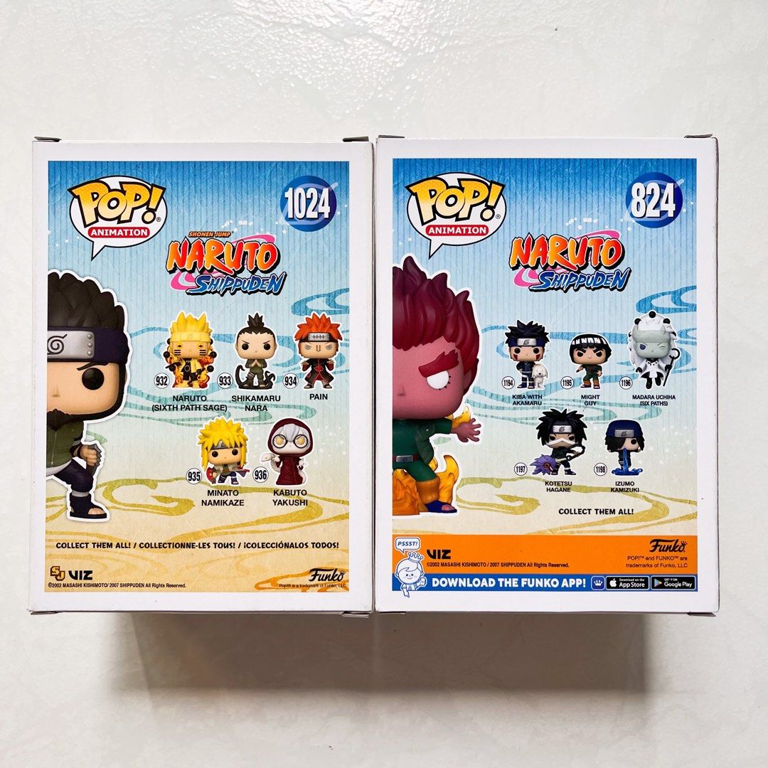 Naruto Shippuden Funko Pops Asuma 1024 Might Guy (Eight Inner Gates ...