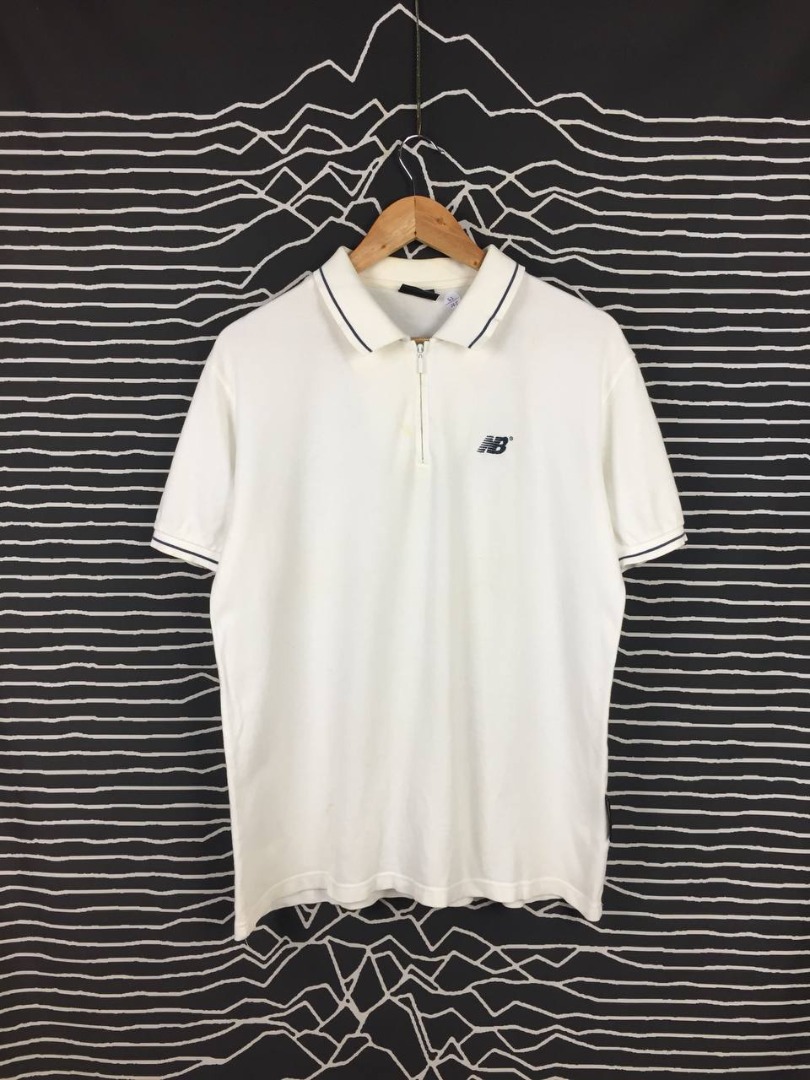 New Balance Embroidered Logo Half zipper Polo Tee, Men's Fashion, Tops ...