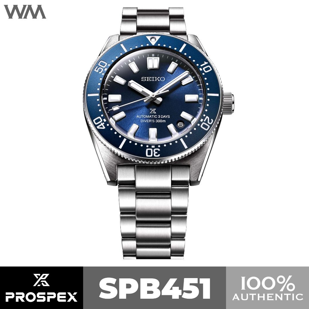 Seiko Prospex Blue Dial 1965 Heritage 300M Diver's Stainless Steel ...