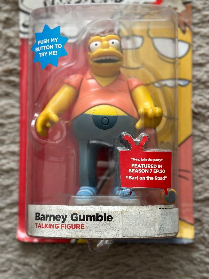 The Simpsons Barney Gumble Talking Figure Vintage Collectible Rare 1996 ...
