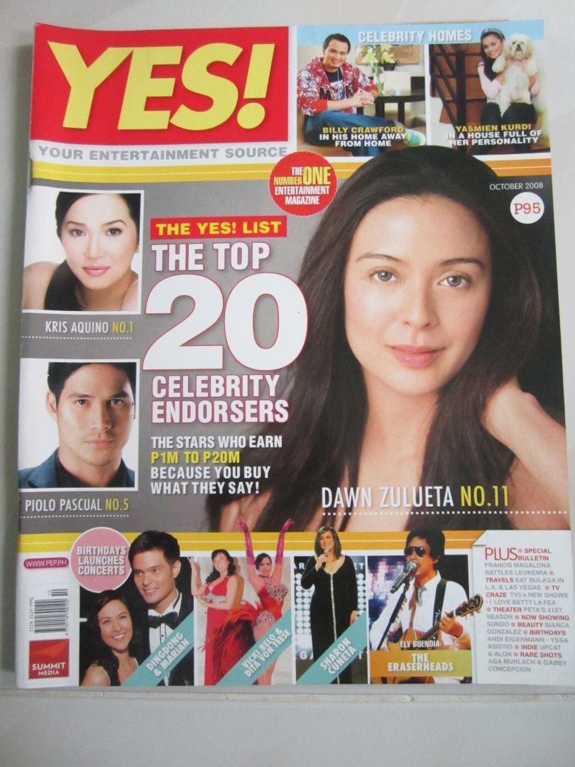 Yes Magazine (October 2008 issue) featuring The Eraserheads, Hobbies ...