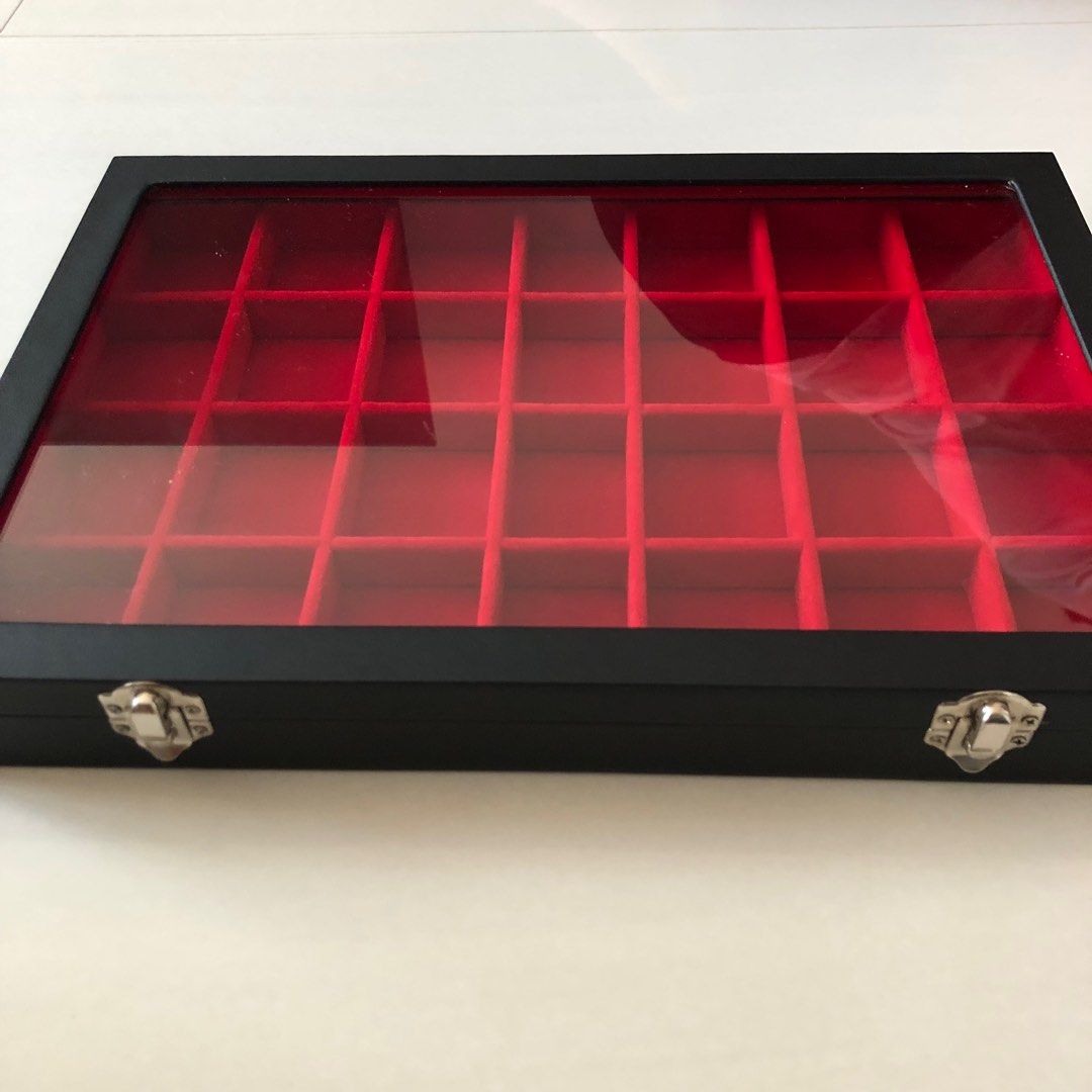 28 slots thai amulets box with glass top cover, Hobbies & Toys ...