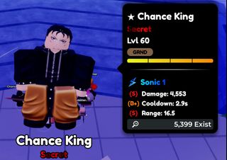 Anime Defenders Secret Unit Chance King/Hakari Evolved with precision 1 ...